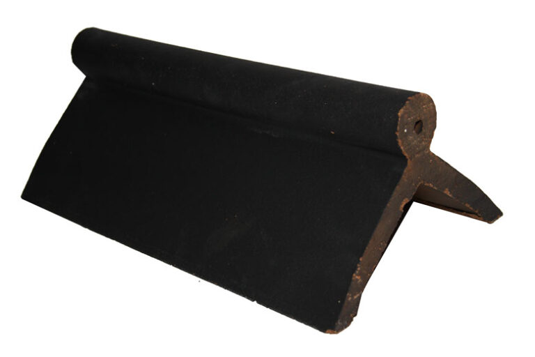 Angled roll top ridge tile slate grey (90 angle) - Clayridgetiles